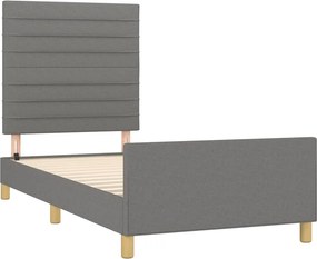 Rám postele bez matrace tmavě šedá 100 x 200 cm textil 3125115