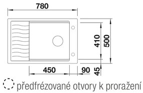 Blanco Elon XL 6 S Granitový dřez s odkapem oboustranné provedení, odkapávací mřížka, 78x50cm, bílá 524848