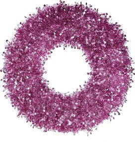 PINK TINSEL Věnec třpytivý 60 cm - růžová
