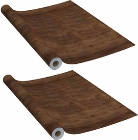 Samolepící tapety na dveře 2 ks tmavý dub 210 x 90 cm PVC 146112