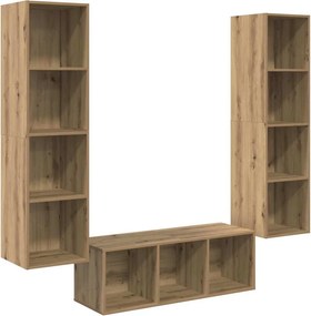 Sestava TV skříněk 3 ks Artisanový dub Kompozitní dřevo 3393341