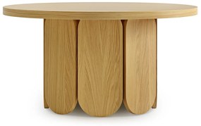 Kulatý konferenční stolek s deskou v dubovém dekoru v přírodní barvě 78x78 cm Soft – Woodman