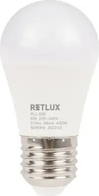 RETLUX RLL 639 G45 E27 mini Globe 6W / 810 lm / 4000K - studená bílá /