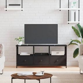 TV skříňka černá 102 x 33 x 45 cm kompozitní dřevo a železo