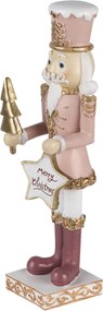 Dekorativní soška Louskáčka s cedulkou Merry Christmas - 9*7*22 cm