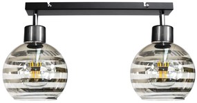 BERGE Stropní svítidlo 2xE27 GLASS BALL stripes black