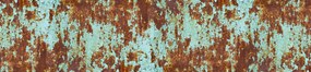 DIMEX | Fototapeta do kuchyně Rez na starém barevném kovu KI-260-268 | 260 x 60 cm | bronzová, tyrkysová