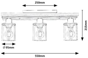 Rabalux 71083 - Přisazený lustr NIYLAH 3xE27/230V