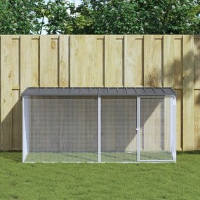 Klec pro kuřata se střechou antracitová 203 x 98 x 90 cm pozinkovaná ocel 3189049