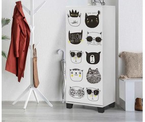Designová skříň na boty Vallissa 127 cm bílá