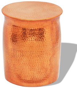 Tepaná hliníková stolička / odkládací stolek barva mědi/mosazi 242325