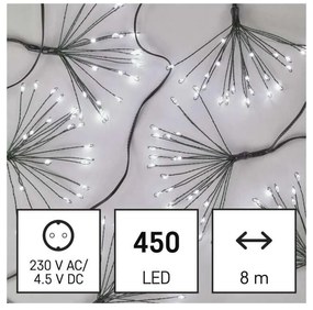 LED girlanda – nano svítící trsy,8m,čas. CW