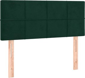 Box spring postel s matrací tmavě zelená 90x190 cm samet 3141278