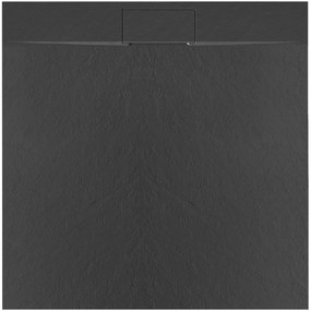 Čtvercová sprchová vanička z SMC kompozitu REA BAZALT 90x90 cm, černá