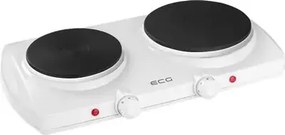 ECG EV 2512 bílá / dvouplotýnkový elektrický vařič / 1500 W / prům. 18