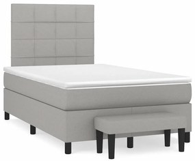 Box spring postel s matrací světle šedá 120x190 cm textil 3270355
