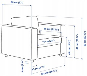 IKEA VIMLE Křeslo Grann/Bomstad černé