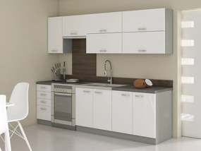 Kuchyně Brunea 2 260 cm (šedá + lesk bílý). 1018242