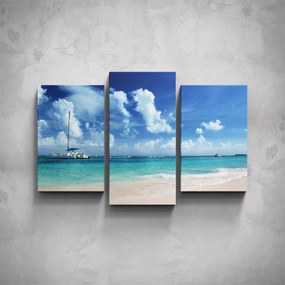 3-dílný obraz - Bílá pláž - PopyDesign