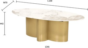 Konferenční stolek Modig 130 cm zlatý/mramor