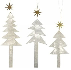 Ozdoba vánoční stromek Silver Tree - set 3 ks House Doctor