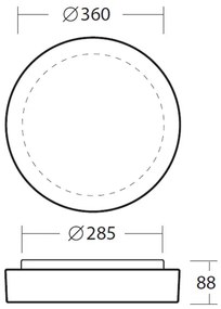 Osmont 68078 Elsa 4, kulaté stropní svítidlo z triplexového skla, 27W LED, 3000K, prům. 42cm, IP44