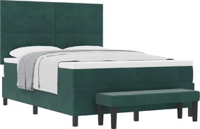 Postel s boxspringem s čelo Tmavě zelená 200 x 140 cm samet 3344519