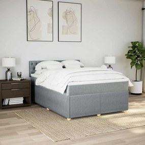 Box spring postel s matrací světle šedá 160 x 200 cm textil 3287514