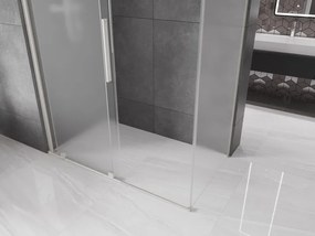 Mexen Velar, sprchový kout s posuvnými dveřmi 140 x 80 cm, 8mm sklo námraza, broušená ocel, 871-140-080-31-97