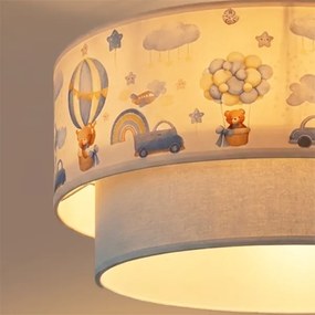 Brilagi-LED Dětský přisazený lustr BOBO 1xE27/60W/230V pr.40cm krém./modrá/medv.