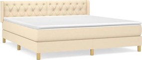 Box spring postel s matrací krémová 160x200 cm textil 3130526