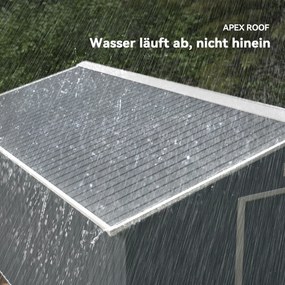 Outsunny kůlna na nářadí s podezdívkou kůlna na nářadí zahradní kůlna kovová uhlíkově šedá 340 x 386 x 200 cm | Aosom