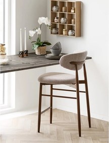Béžová/tmavě hnědá čalouněná barová židle (výška sedáku 65 cm) Levanto – House Nordic