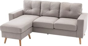HOMCOM L-tvará látková pohovka, souprava pohovek v lněném vzhledu, rohová pohovka s chaise longue pro 3 osoby, rohová pohovka do obývacího pokoje, svě