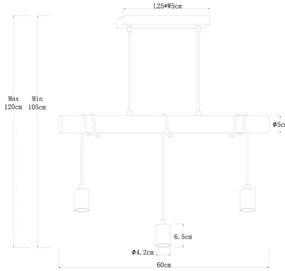 Globo 15539-3HB - Lustr na lanku GREGOR 3xE27/60W/230V