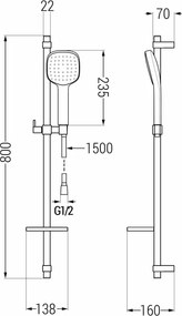 Mexen sprchový set DQ33, černá, 785334581-70