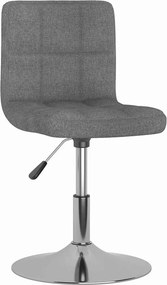 Otočná barová židle světle šedá textil 334199