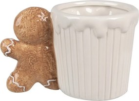 Bílý keramický hrneček Perníček Gingerbread - 15*10*10 cm / 350 ml