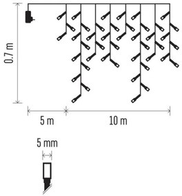 LED Vánoční venkovní řetěz 600xLED/8 módů 15m IP44 studená bílá