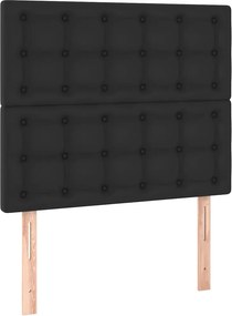 Box spring postel s matrací černá 80 x 200 cm umělá kůže 3128997