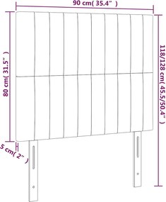 Čelo postele s LED tmavě zelená 90x5x118/128 cm samet 3122701