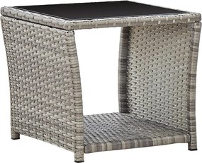 vidaXL Konferenční stolek 45 x 45 x 40 cm polyratan a sklo [319560] Barva: Černá