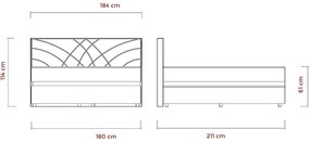 Čalouněná postel s matracemi a úložným prostorem GINA 180x200 cm béžová