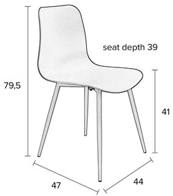 White Label Modrá plastová jídelní židle WLL LEON