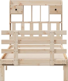 Postel s knihovnou bez matrace 75 x 190 cm masivní borovice 3322780