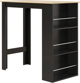 HOMCOM Vysoký Barový Stolek - rozměry 112D x 57Š x 106V cm - 3 police - černý | Aosom
