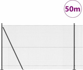 Svařovaná drátěná plotina s betonovou základnou 50 x 1,4 m Šedá 3352596