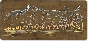 Li-Go "Hory s ptáky" světelný obraz s baterií a pohybovým čidlem 110x50 cm provedení povrchu: jedle