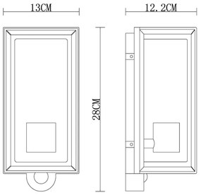 Globo 31982SS -Venkovní nást. svít. se senzorem LOGANA 1xE27/60W/230V IP44 černá