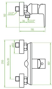 LAVEO LARGO - Sprchová batéria, Chróm-Čierna, BAH_740D
